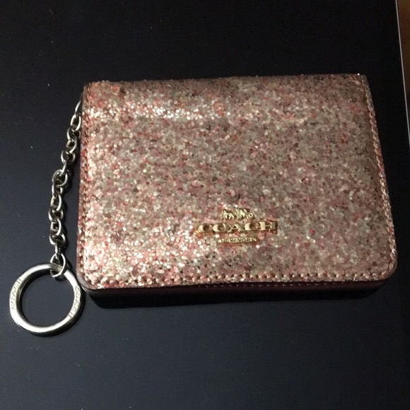 Coach | Accessories | Coach Rose Gold Glittery Cardkey Case | Poshmark
